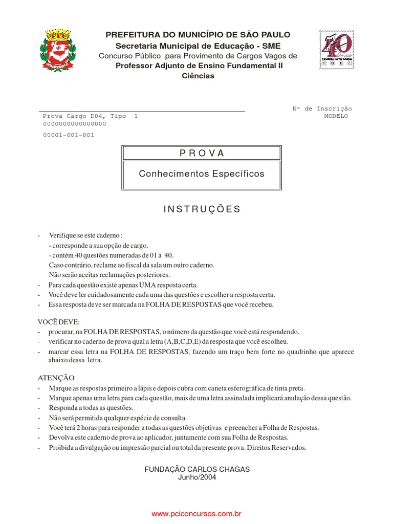 Prova 2 | PDF | Science | Tempo