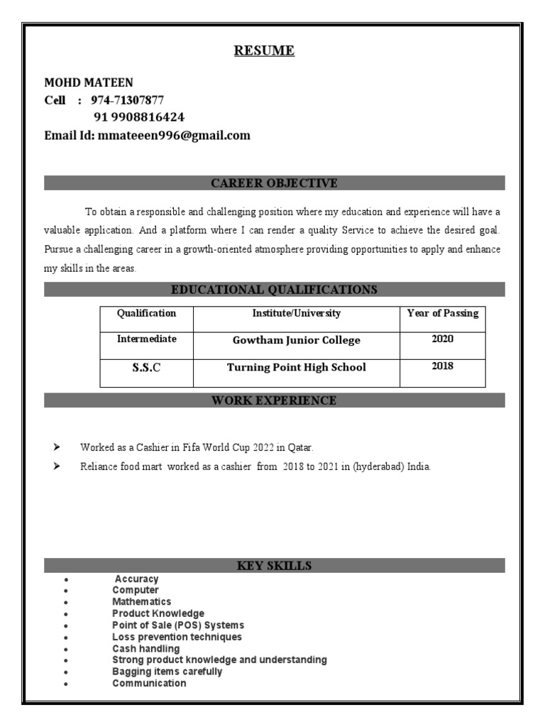 Mateen Resume | PDF