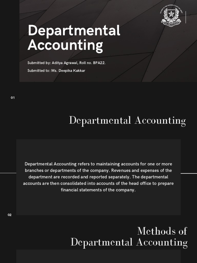 Departmental Accounting Presentation | PDF | Expense | Revenue