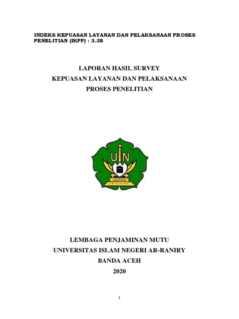 Laporan Survey Kepuasan Penelitian | PDF | Karier & Perkembangan | Bisnis