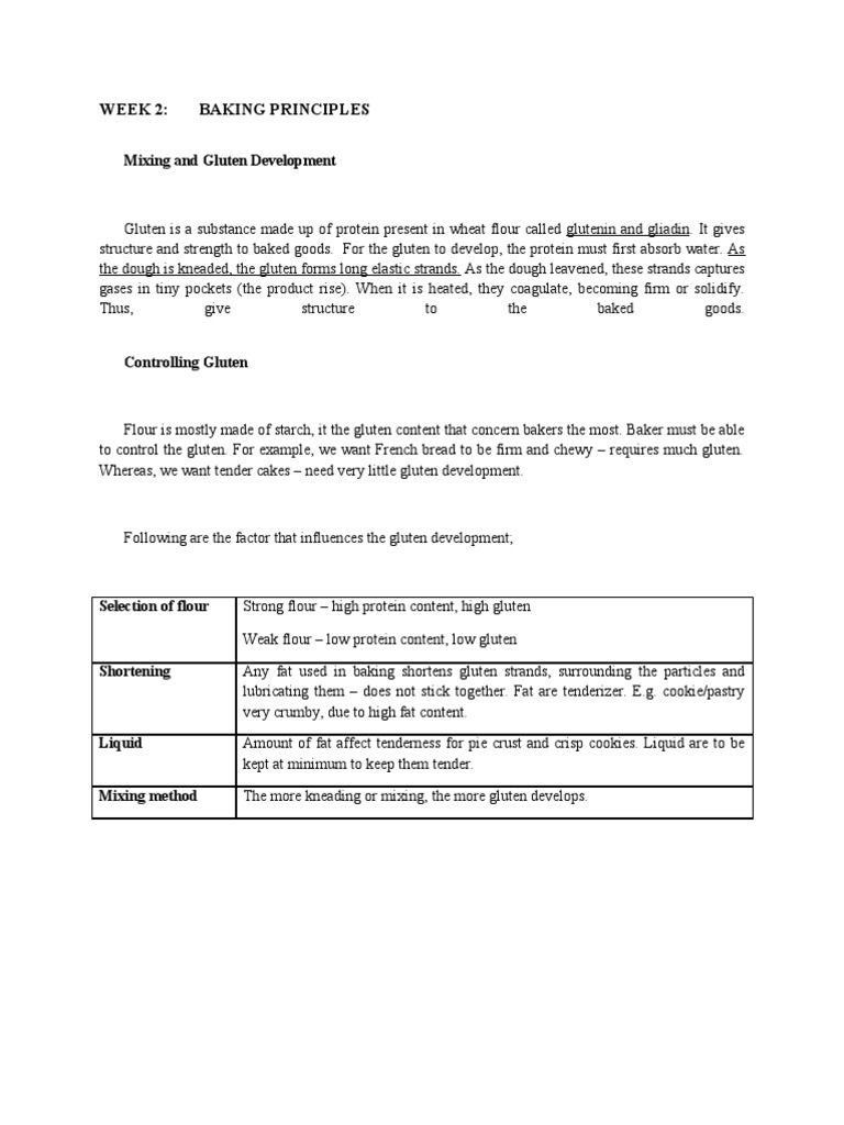 Baking Principles | PDF | Gluten | Breads