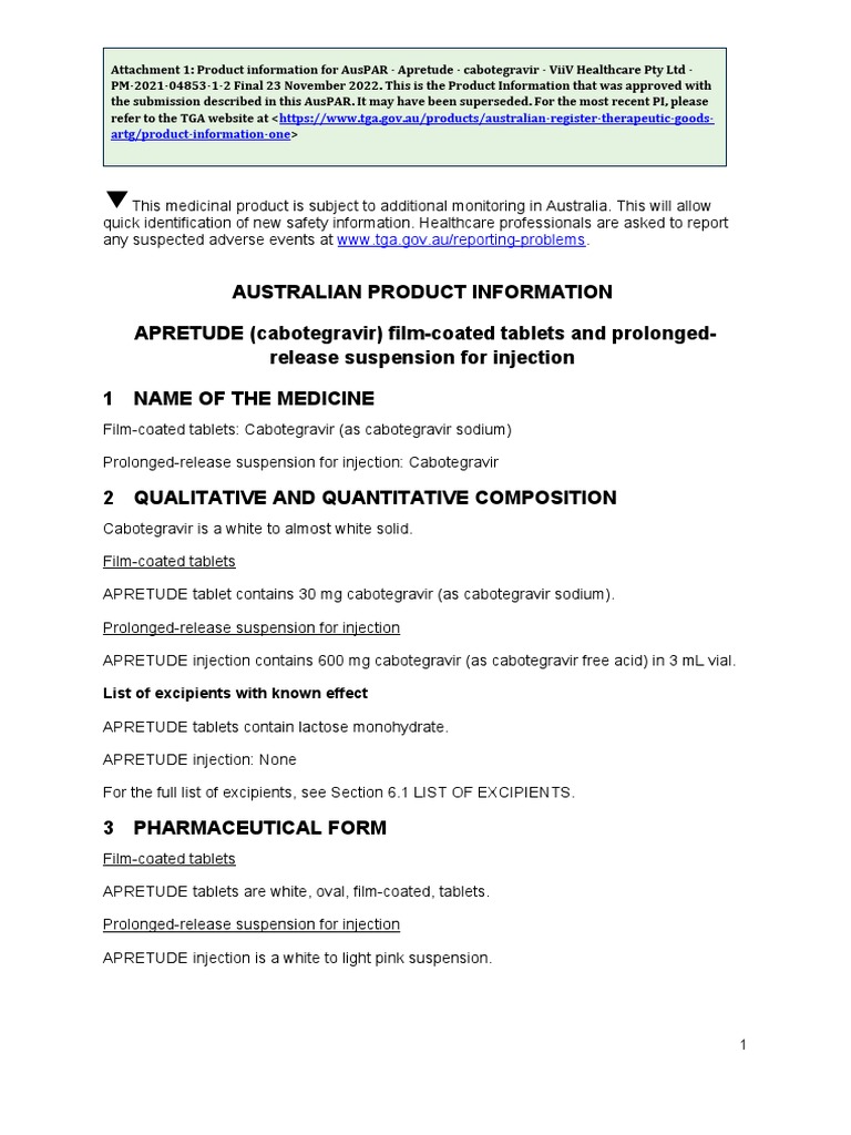 Auspar Apretude 221123 Pi | PDF | Medical Specialties | Pharmacy