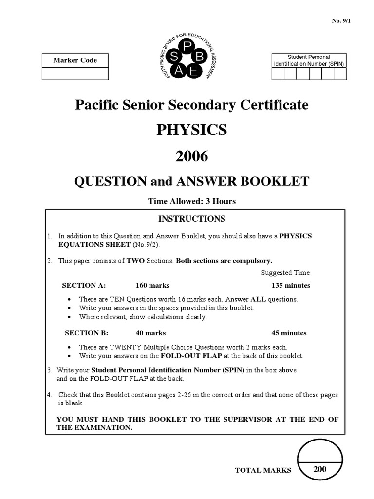 Physics 2006 | PDF | Waves | Physical Quantities