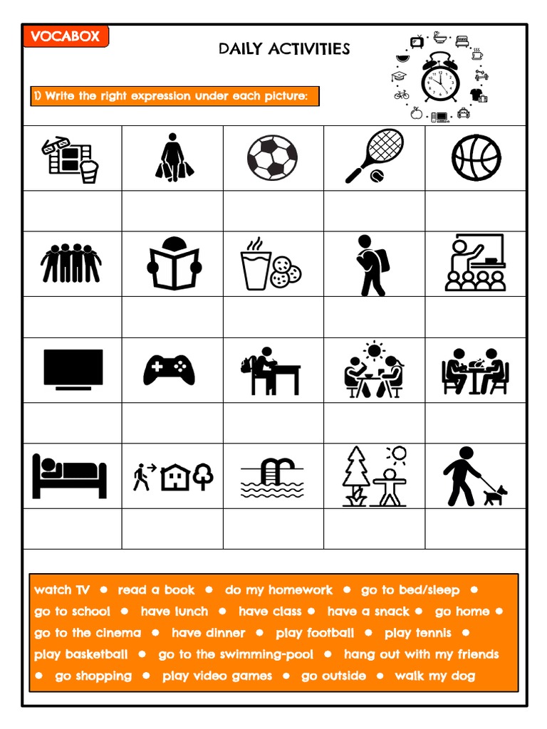 vocabox daily activities | PDF