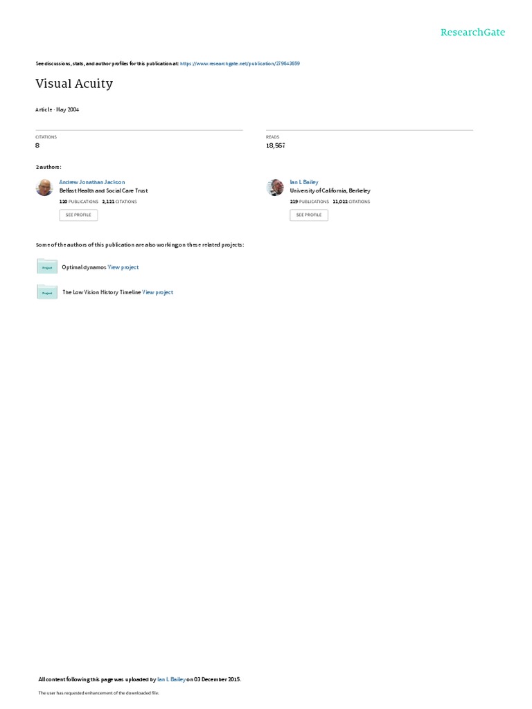 Visual Acuity | PDF | Contrast (Vision) | Angular Resolution