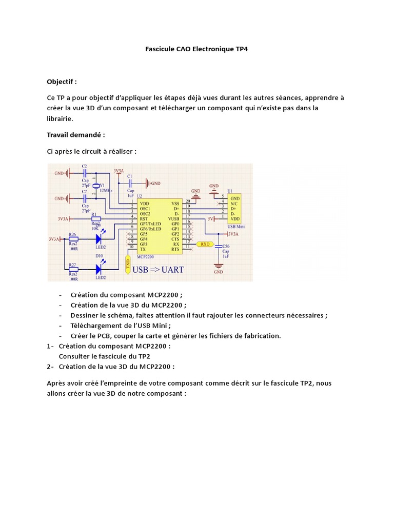 Fascicule CAO Electronique TP4 | PDF