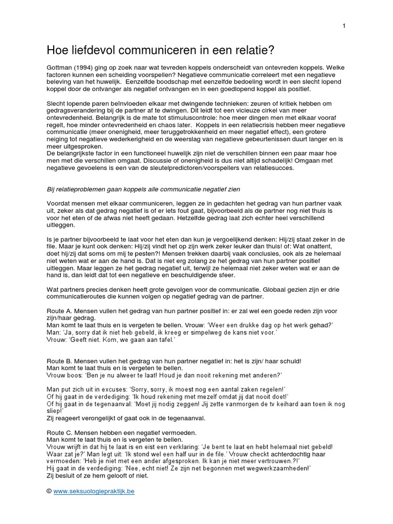 Hoe Liefdevol Communiceren Tekst | PDF