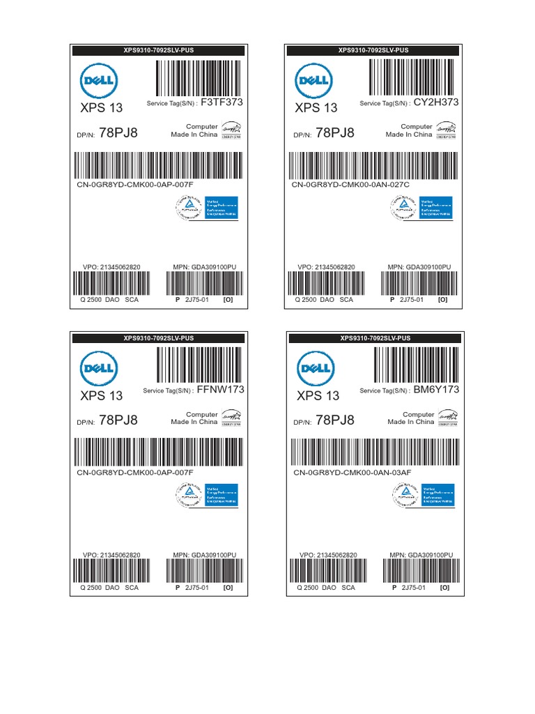 Sticker SN Laptop | PDF