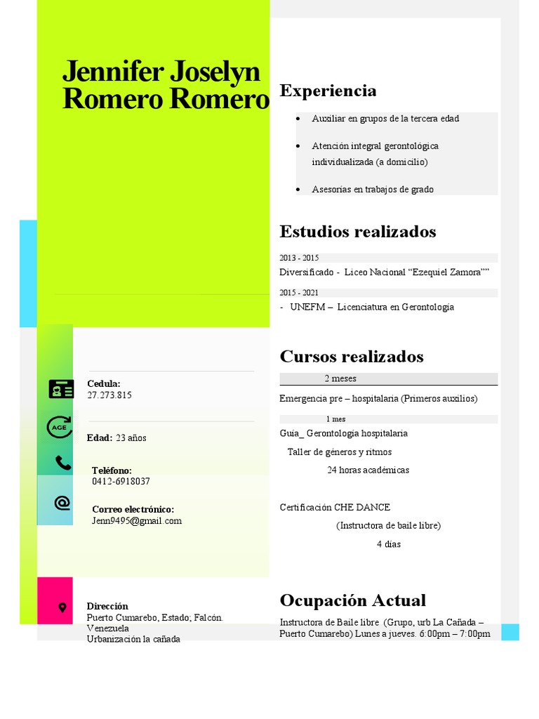 Curriculum Jennifer Romero | PDF