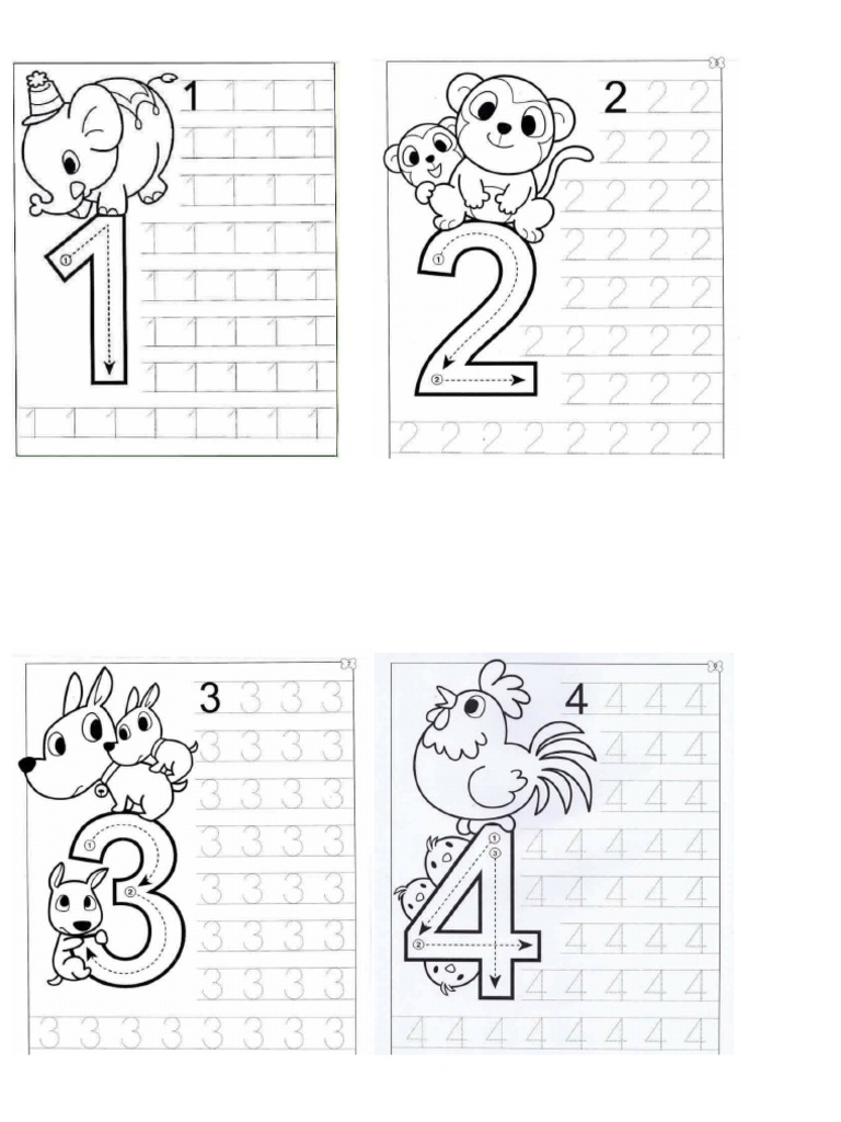 WorksheetsNumbers110TracingPreschoolKindergartenKG 1 | PDF