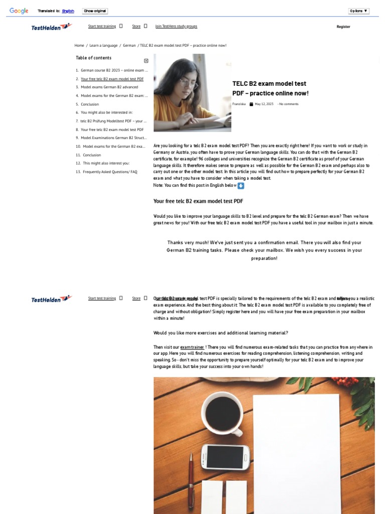 Telc B2 Exam Model Test PDF 2023 - Practice Online Now! | PDF