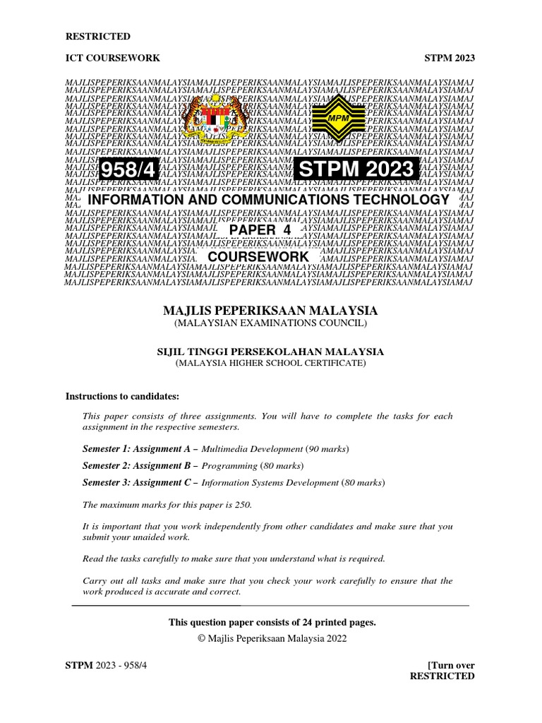 Manual Ict 958 2023 - Student - Coursework | PDF | Databases | Non ...