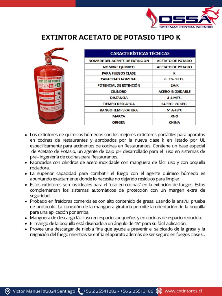 Extintor Tipo K: Acetato de Potasio | PDF