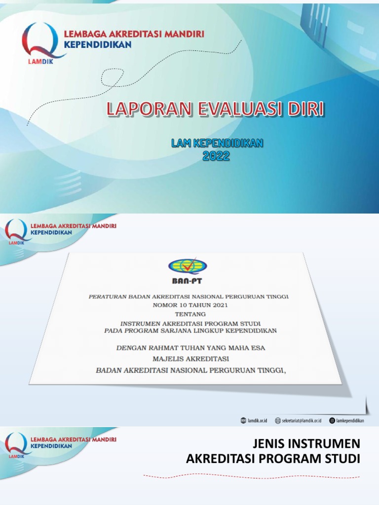 Laporan Evaluasi Diri LAMDIK 10 Februari 2022 | PDF