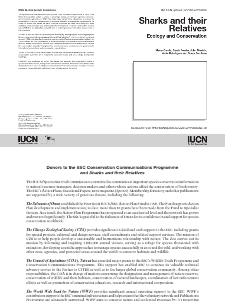 Sharks and Their Relatives | PDF | Conservation Biology | International ...