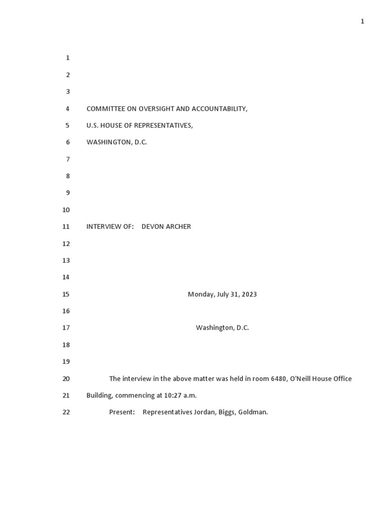 Devon Archer Testimony | PDF | Perjury