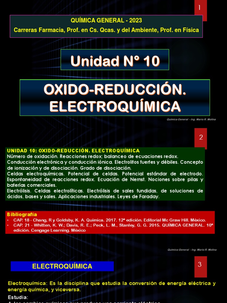 Teoria UNIDAD 10 Redox | PDF | Redox | Electroquímica