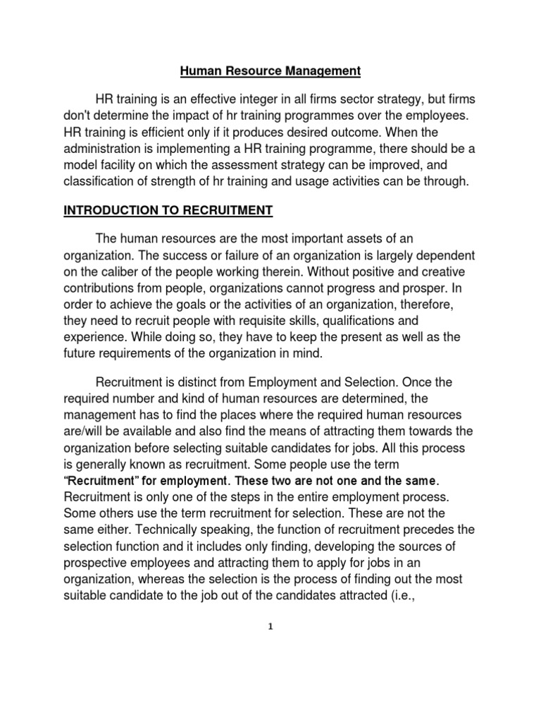 Hrm Final Project | Recruitment | Employment