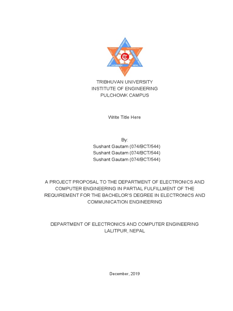Ioe Bachelors Proposal Proposal Format Pulchowk Campus | PDF | Applied ... Ioe Bachelors Proposal Proposal Format Pulchowk Campus | PDF | Applied ...