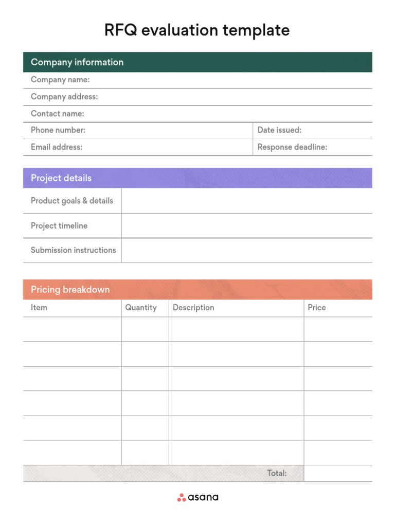 RFQ Template for Procurement Teams | PDF