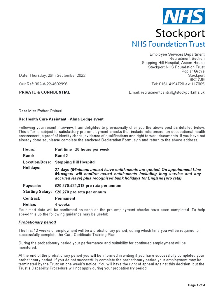Letter | Download Free PDF | National Health Service | Employment