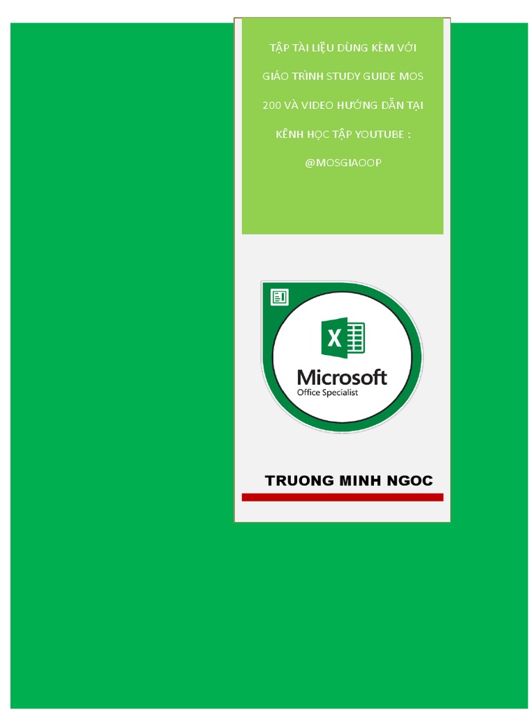 Tai Lieu Hoc Tap MOS Excel | PDF