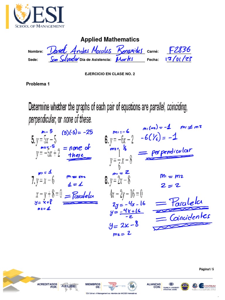 Laboratory Sistema de Ecuaciones - Applied Mathematics | PDF
