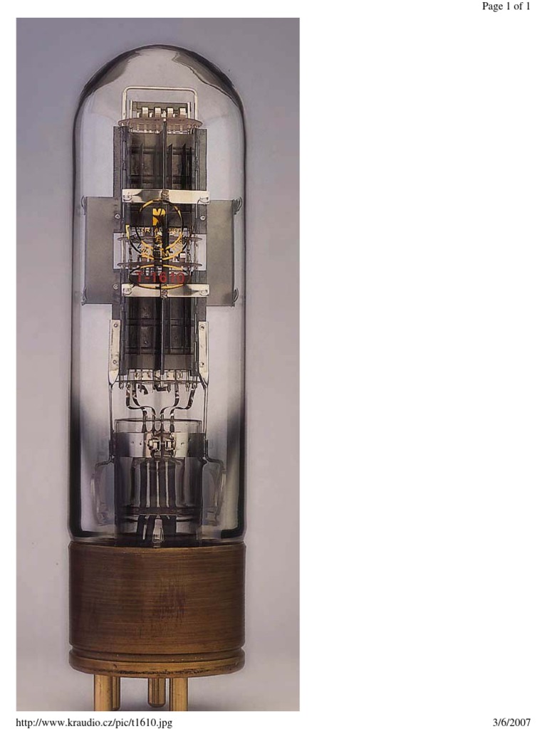 KR T-1610 Vacuum Tube Specifications | PDF | Vacuum Tube | Components
