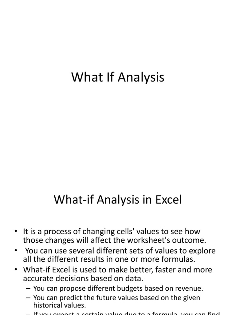 What-If Analysis | Download Free PDF | Sensitivity Analysis | Microsoft ... What-If Analysis | Download Free PDF | Sensitivity Analysis | Microsoft ...