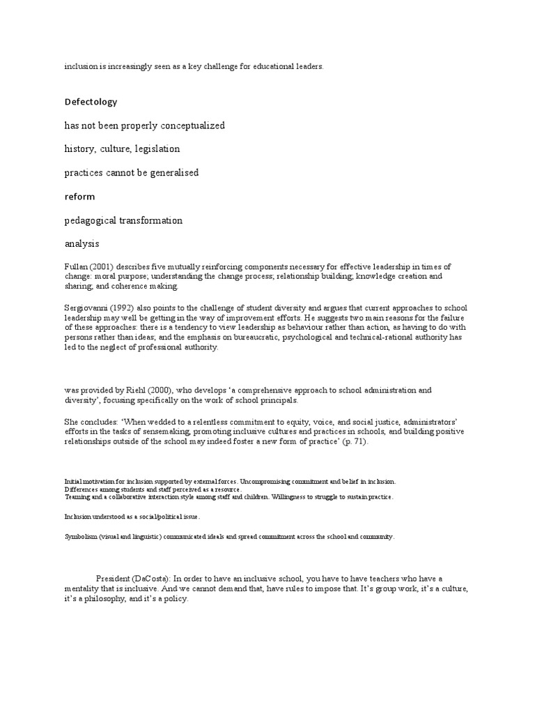 Notes On Inclusive Education | PDF | Leadership | Inclusion (Education)