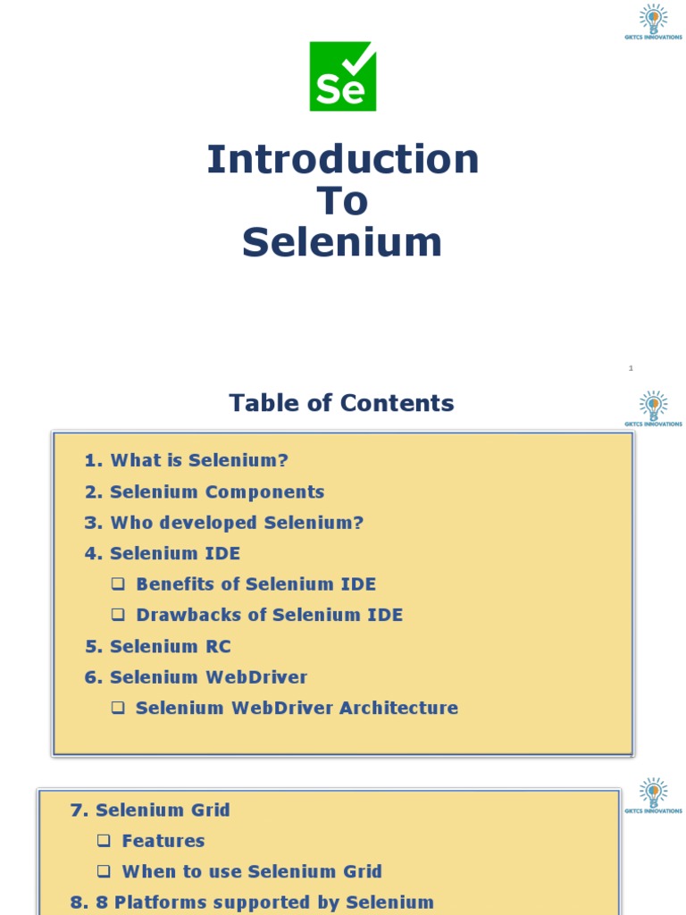 2 - Introduction To Selenium | PDF | Selenium (Software) | Software Development
