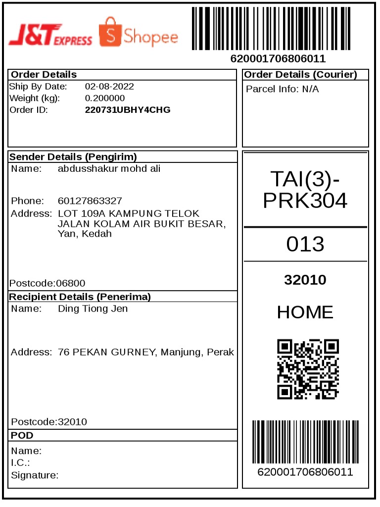 Air Waybill - Standard Delivery - 1 | PDF