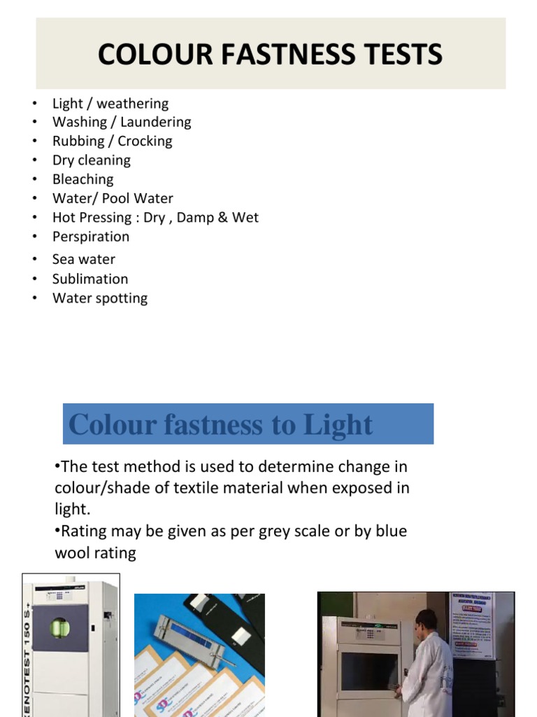 Colour Fastness Tests | PDF