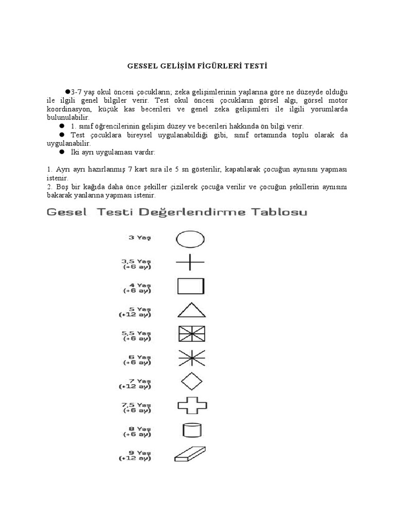Gessel gelişim figürleri | PDF