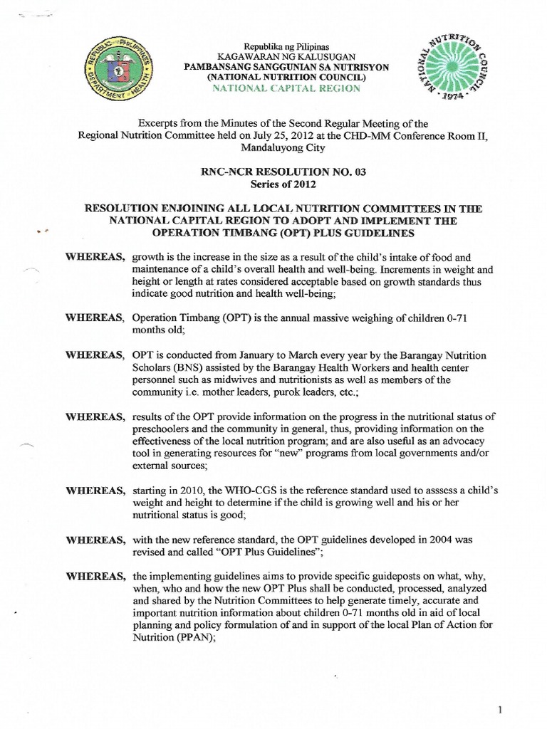 RNC NCR Resolution No3 s2012 | PDF