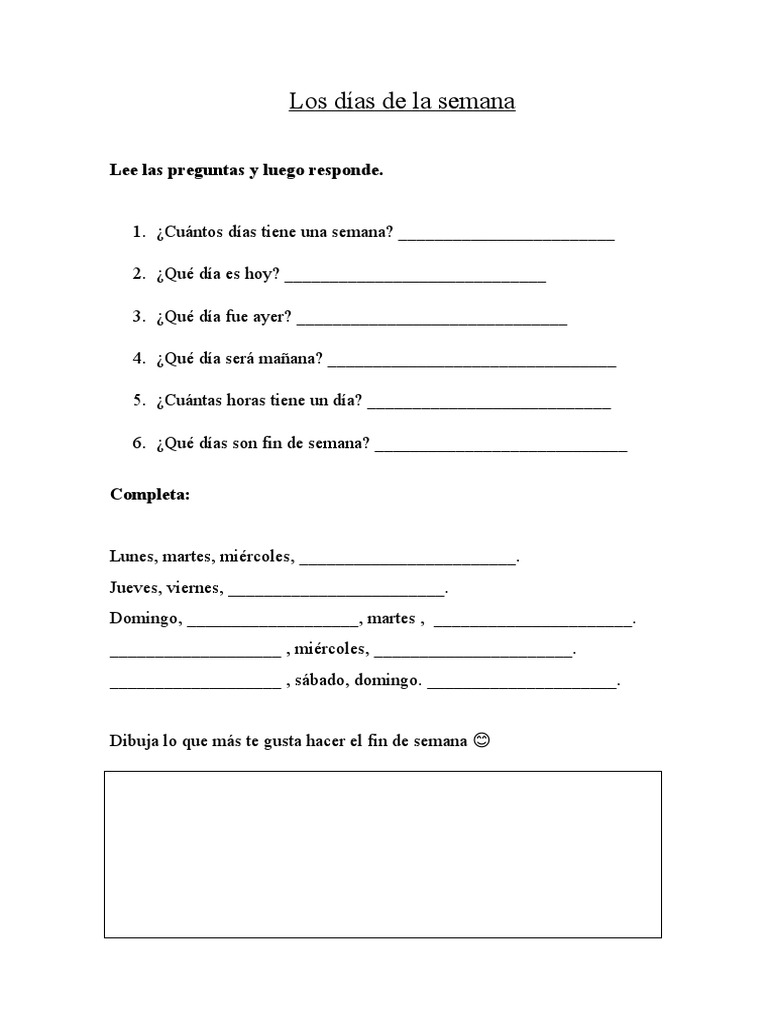 Los Días de La Semana | PDF