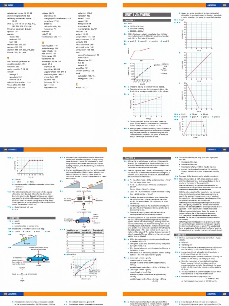 Physics IGCSE Solutions | PDF | Force | Momentum