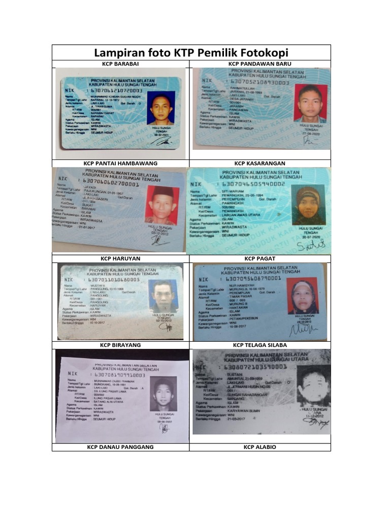 Lampiran Foto KTP Pemilik Fotokopi | PDF