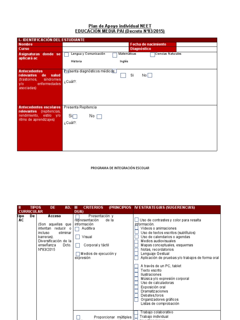 Pai Formato 2022 | Descargar gratis PDF | Enseñando | Aprendizaje