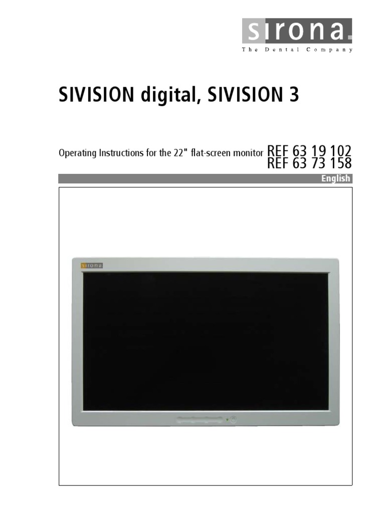 Sirona 22" Monitor Operating Instructions | PDF | Business | Computers