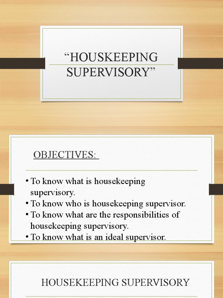 Houskeeping Supervisory | PDF