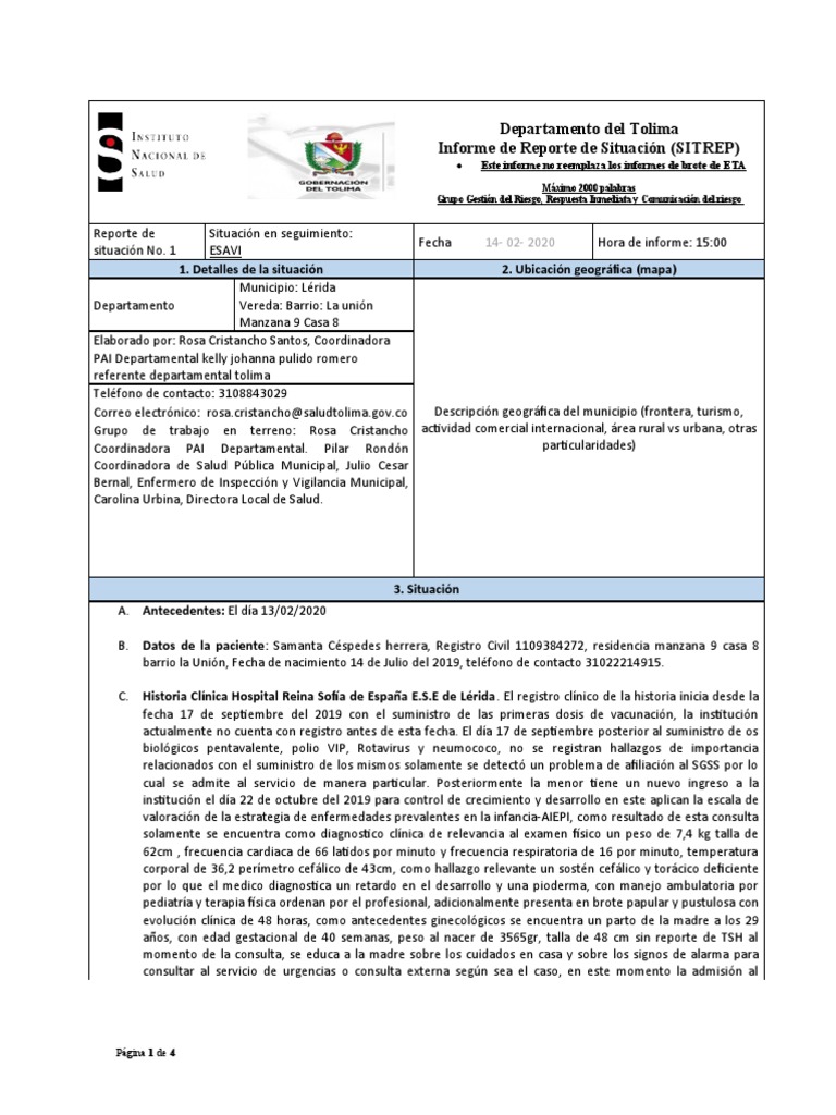 Sitrep Eri Lerida | PDF | Hospital | Causas de la muerte