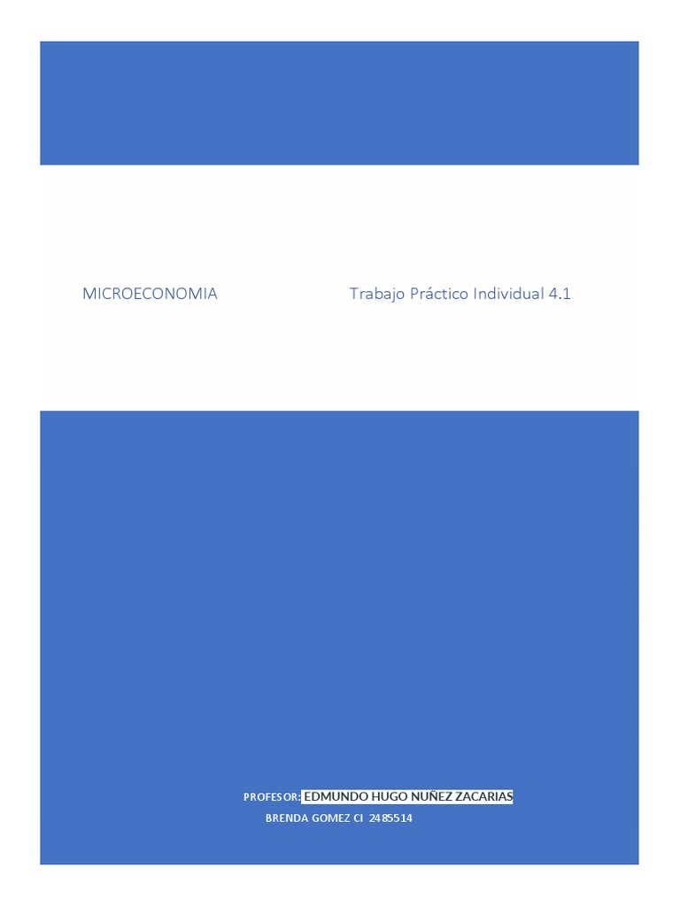 Micro 4.1 Tarea Individual | PDF | Competencia perfecta | Mercado (economía)