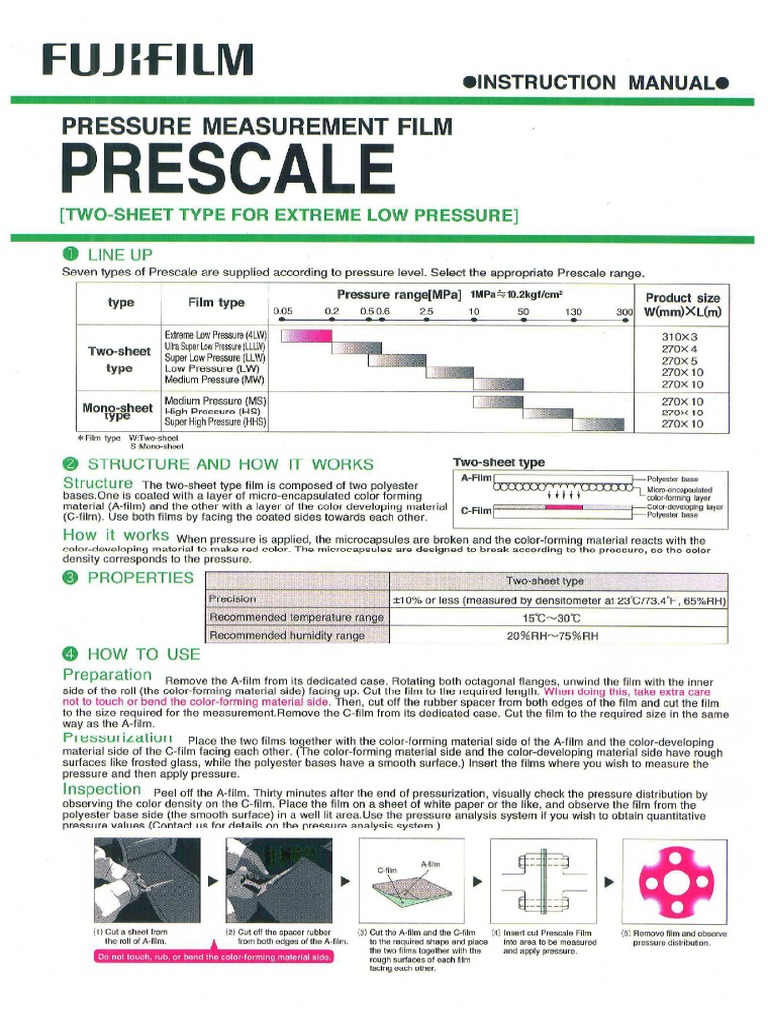 Fuji Prescale Film LLLLW | PDF