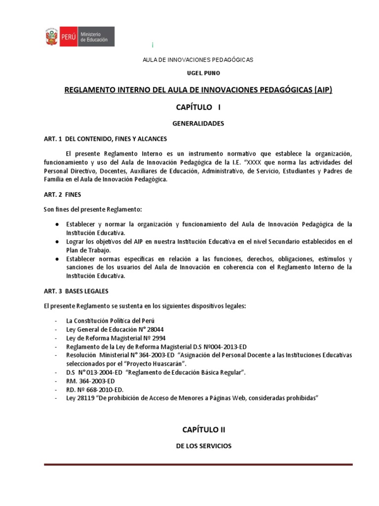 Reglamento Interno Aip 2023 | PDF