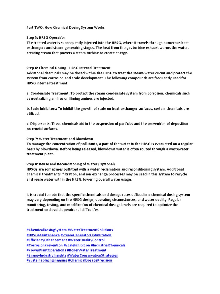 Part TWO How Chemical Dosing System Works | PDF