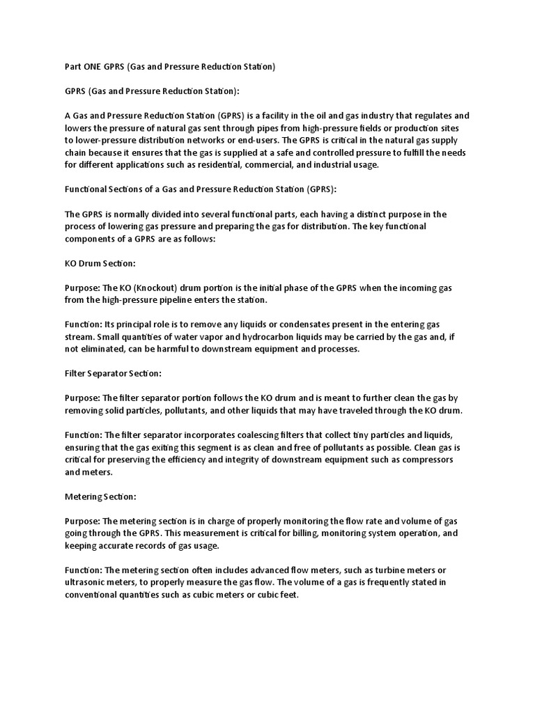 Overview of Gas Pressure Reduction Stations | PDF | Gases | Natural Gas