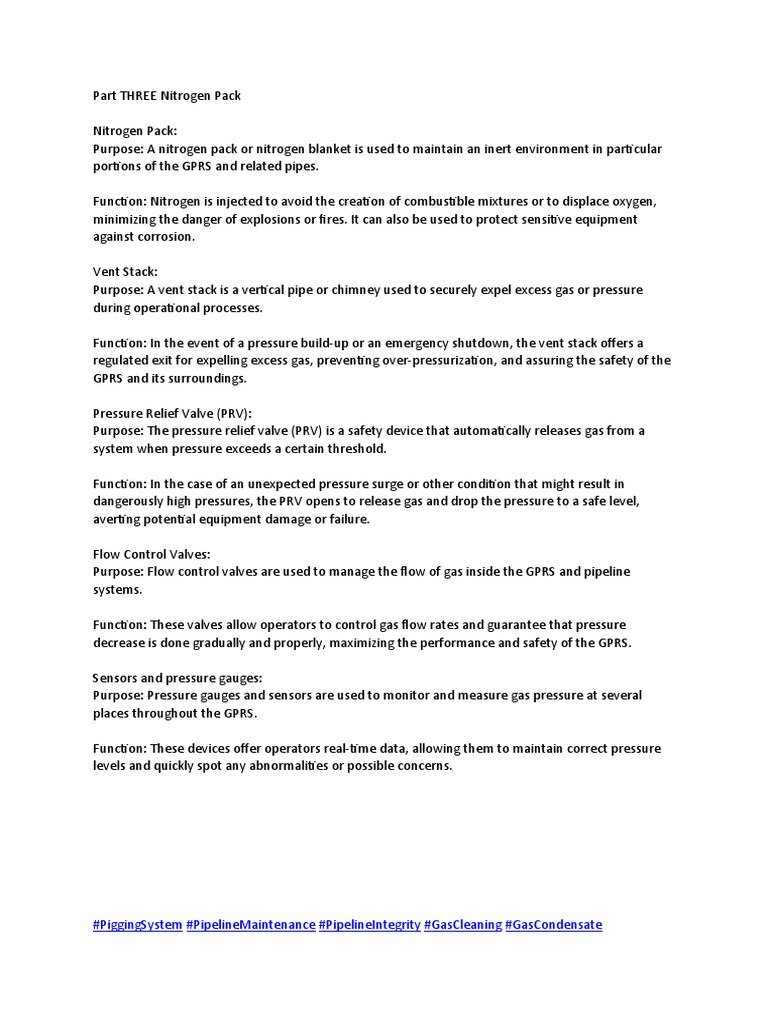 Nitrogen Pack and Gas Safety Systems | PDF