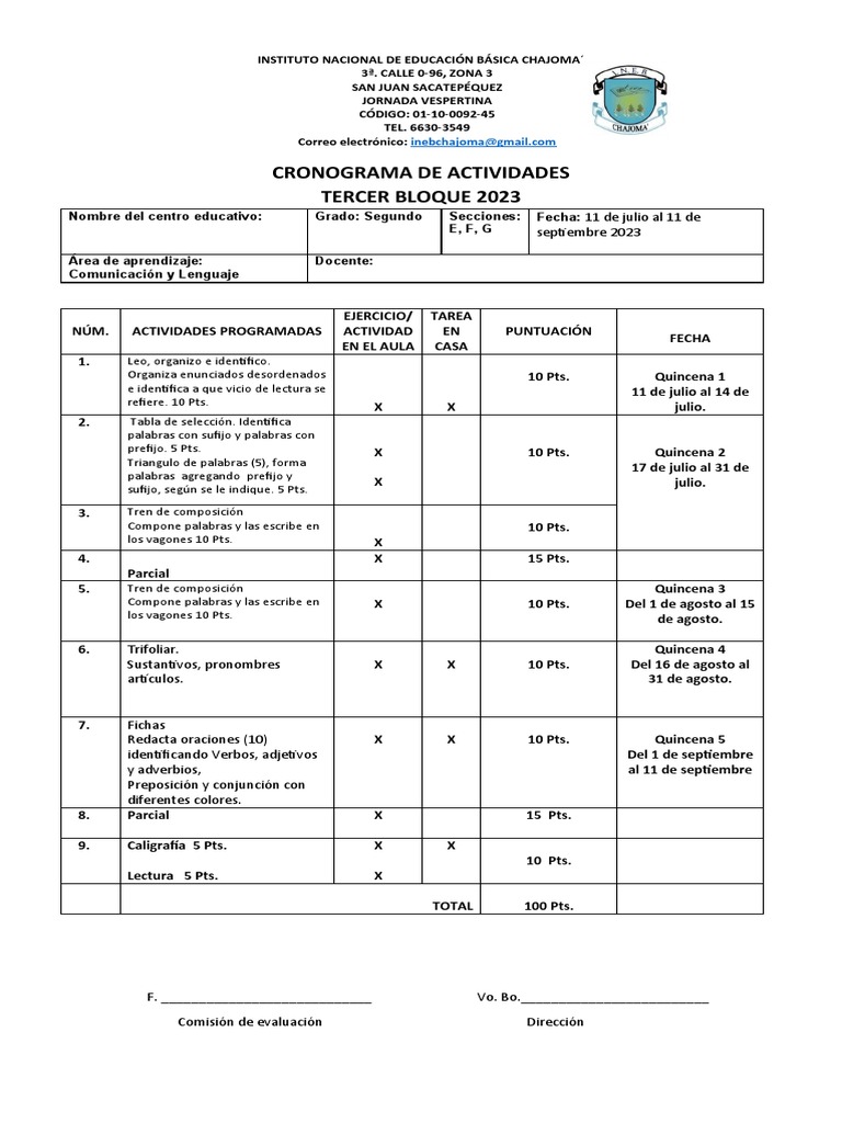 Cronograma Segundo B-3 Comunicacion | PDF | Tipología Lingüística ... Cronograma Segundo B-3 Comunicacion | PDF | Tipología Lingüística ...