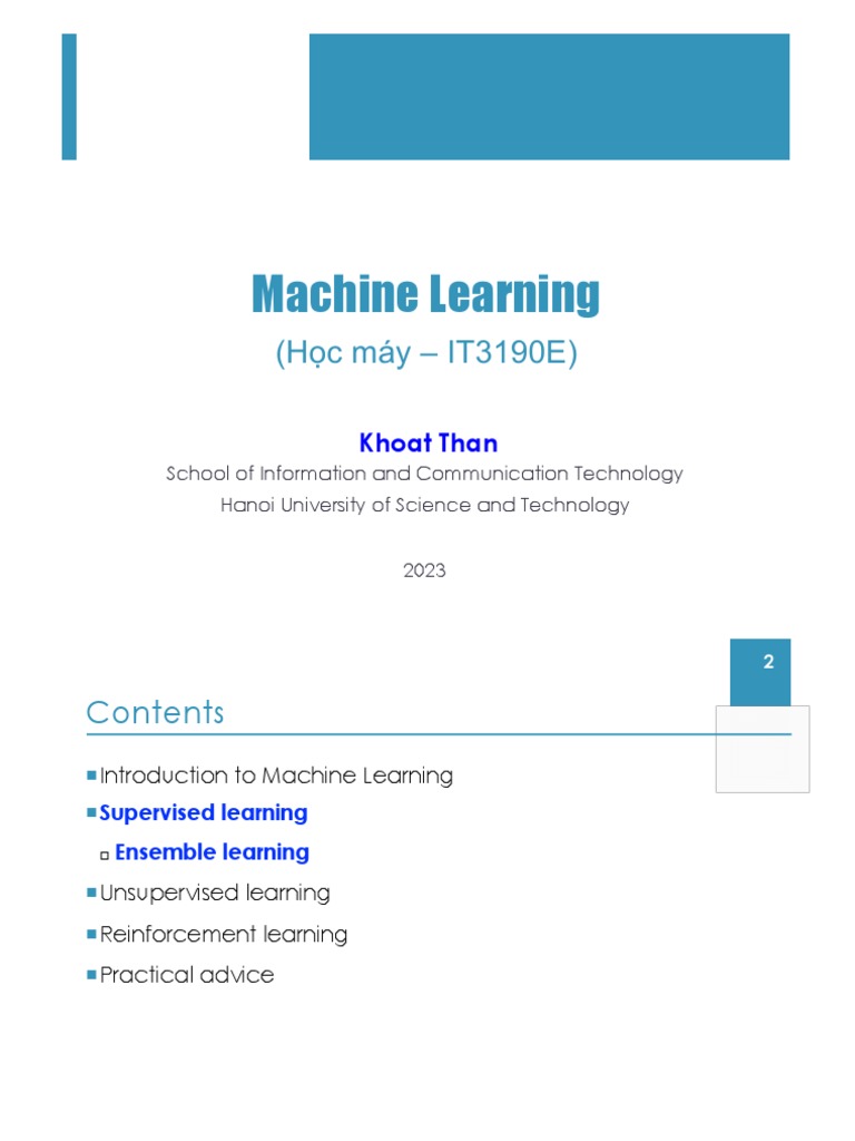 L8 Ensemble Learning | PDF